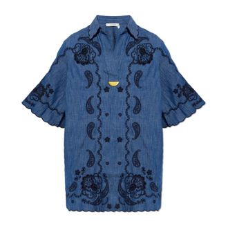 Zimmermann Aster Besticktes Denim-Kleid - - Dresses - Damen - Blau - S
