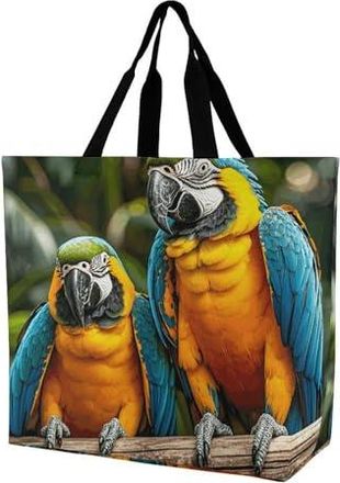 Generic Deux Perroquets Sac A Main Femme Pliable Sacs Grand Sac Courses Pour Shopping Travail Voyage