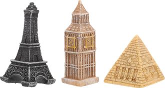 Artibetter MOTHNUR 3 St&uuml;ck Miniatur Weltbekannte Geb&auml;ude Deko Figuren Detailreiche Miniatur Statue Eiffelturm Pyramide Uhrturm Stilvolle Wohnraumdekoration f&uuml;r B