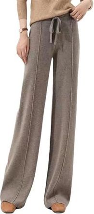 Generic Pantalon ample en cachemire 100 % laine pour femme, marron, M
