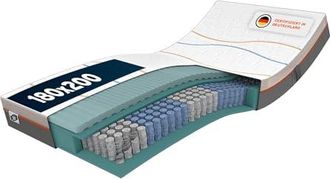 M line M line Slow Motion Xtra Fit Matratze, Taschenfeder, viskoelastischer Schaum, Weiß, 180 x 200 x 23 cm