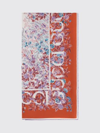 Gucci Quadratischer Seidentwill-Schal mit Blumen- und GG-Monogrammdruck