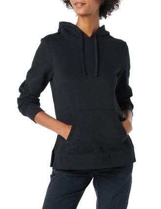 Amazon Essentials Damen French Terry Kapuzen-Tunika-Sweatshirt, Schwarz, Gr&ouml;&szlig;e XXL