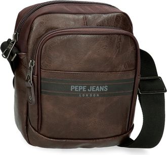 Pepe Jeans London Horley Gepäck- Umhängetasche für Herren, braun, Talla única, Umhängetasche mit zwei Fächern