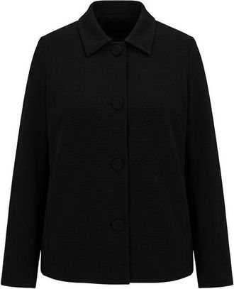 Ulla Popken Sommerjacke Acetat-Jacke A-Linie Wiener N&auml;hte Hemdkragen