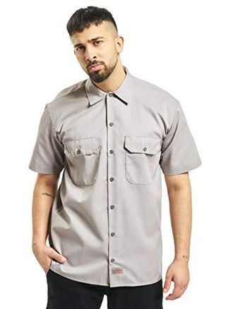 Dickies 1574 à manches courtes Chemise de travail, 3X-Large, Argent