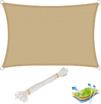 Angel Cerd&aacute; 1 x HDPE voile dombrage carr&eacute;e pour la protection solaire et UV dans le jardin/patio.3x3 m&egrave;tres. Sable