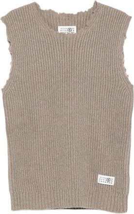 Maison Margiela Distressed Ribbed-knit Vest