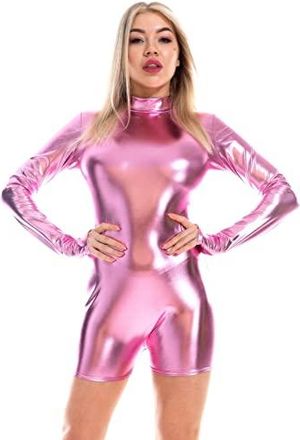 Generic Combinaison Chic Femme- Combinaison &agrave; Manches Longues Col Rond Poignets Zipp&eacute;S Et Manches Courtes