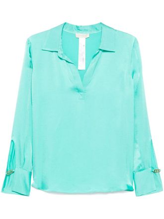 Twin-Set Klassische Satinbluse - Grün