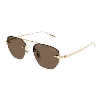 Montblanc Runde Sonnenbrille - - Accessories - unisex - Gelb - 52 MM