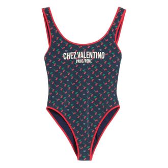 Valentino Garavani Femme, Maillots de bain, Bleu, Taille: 42 FR V&ecirc;tements de mer bleus avec impression Cherryfic