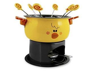 hOme Home Duck Fondueservice, Holz/Metall, Schwarz, 11 Stück