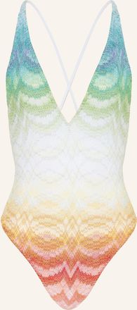 Missoni Badeanzug Mit Glitzergarn blau