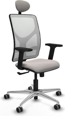 Piqueras y Crespo Wei&szlig;er Computerstuhl mit 2D-Armlehnen, h&ouml;henverstellbarer Lendenwirbelst&uuml;tze und festem Kopfteil, ausgestattet mit 3 Positionen und Schaumstoff. Wei&szlig;/