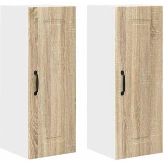 vidaXL Küchenwandschrank mit Regal 2 pcs Sonoma-Eiche 30 x 31 x 80 cm vidaXL