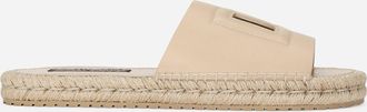 Dolce & Gabbana Espadrille-pantolette Aus Kalbsleder - Mann Sandalen Und Slides Beige Leder 39