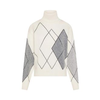 Seventy Dolcevita mit Intarsienmuster - - Knitwear - Damen - Wei&szlig; - XS