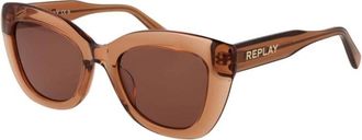 Replay Femme, Accessoires, Brun, Taille: ONE Size Lunettes de soleil &agrave; monture en plastique