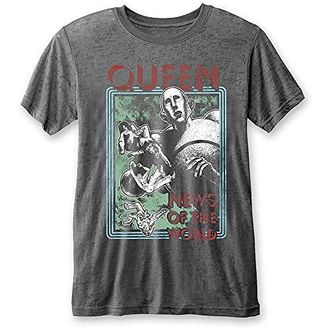 Queen News of The World (Grey) Burnout T-Shirt (x-Large)