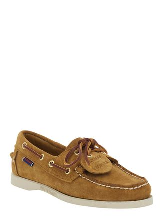 Sebago Womens Loafers Portland Artisan Beige Suede Leather