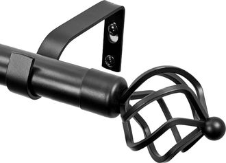 Deconovo 1 St&uuml;ck Gardinenstange aus Metall Teleskopstange ausziehbar stabil mit dekorativem durchbrochenem Endst&uuml;ck Vorhangstange f&uuml;r Badezimmer Duschvorhang F