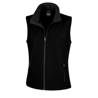 Result Core Damen Softshell-Weste, bedruckbar (2XL) (Schwarz/Schwarz)