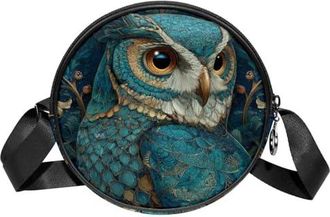 Generic Sac &agrave; bandouli&egrave;re rond pour femme, petit sac &agrave; bandouli&egrave;re cool avec fermeture &eacute;clair, bretelles r&eacute;glables, sac &agrave; main rond d&eacute;contract&eacute; pour femmes et