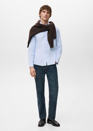 Mango Chemise 100 % coton Oxford bleu ciel - Homme - XXL - MANGO MAN