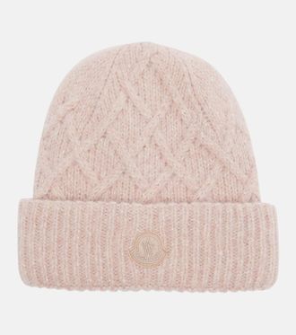 Moncler Bonnet brodé en alpaga mélangé