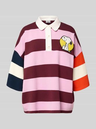 Essentiel Oversized Poloshirt mit Snoopy-Print Modell JICE STRIPED EMBO