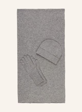 Allude Allude Set: Schal, M&uuml;tze Und Handschuhe grau