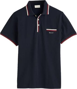 GANT 2-COL Tipping SS Pique Polo, Bleu Nuit, S Homme