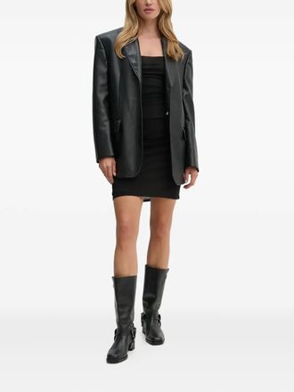 Nanushka robe courte à design drapé - Noir