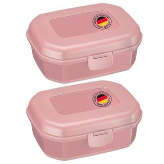 Westmark 2 Brotdosen/Snackboxen -Maxi- 935 ml, mit Klick-Verschluss, Höhe: ca. 7,4 cm, Kunststoff, Rosa, 235222EP