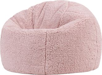 Icon Brand Kingston Sitzsack Kinder, Hellrosa, Fleece Stoff, Sitzsack mit F&uuml;llung, Bequemer Kinder Sessel, Kuschelsessel, Lese Sessel, Schlafzimmer, Kinderzimmer