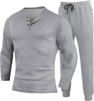 Generic Surv&ecirc;tement haut de gamme pour hommes 2 ensemble de surv&ecirc;tement &agrave; manches longues pull athl&eacute;tique costume pour le sport d&eacute;contract&eacute; fitness jogging ho