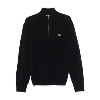 Lacoste Homme, Pulls, Noir, Taille: XL Pull zipp&eacute; en laine card&eacute;e