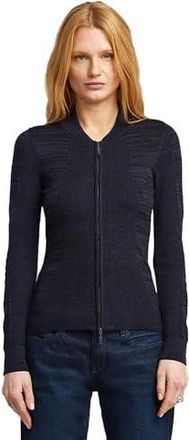 G-Star 8719965012981 3D Biker Knit Slim Full Zip Knit WMN, Multicolore (DK Black/Osaka Blue D26723-c259-h705), M
