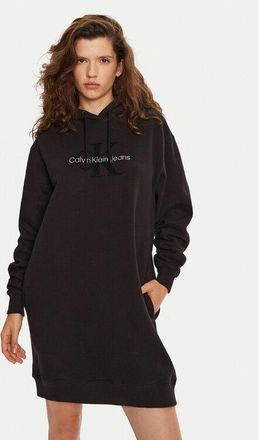 Calvin Klein Jeans Strickkleid Chenille J20J224685 Schwarz Relaxed Fit