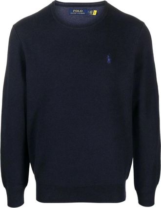 Ralph Lauren Homme, Pulls, Bleu, Taille: XL Maille Ras du Cou
