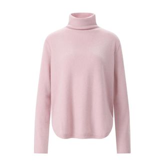 Hemisphere Femme, Pulls, Rose, Taille: 38 FR Pull en cachemire fin &agrave; col roul&eacute;