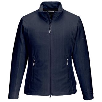 Blue Wave Damen Fleecejacke Leah mit Stehkragen - Jacke mit windfestem Tafetta-Innenfutter in Marine Gr&ouml;&szlig;e 36