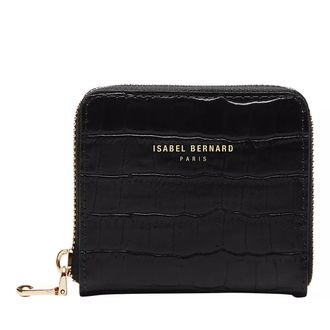 Isabel Bernard Portemonnaie - Honoré Jules Croco Black Calfskin Leather Zipper W - Gr. unisize - in Schwarz - für Damen