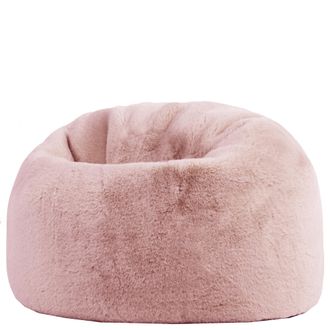 Icon Brand Kingston Sitzsack Kinder, Rosenrosa, Flauschiger Kunstpelzstoff, Sitzsack Flauschig mit Füllung, Bequemer Kinder Sessel, Kuschelsessel, Lese Sessel, S