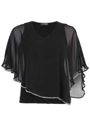 Doris Streich Schluppenbluse (1-tlg) mit Chiffon-&Uuml;berwurf