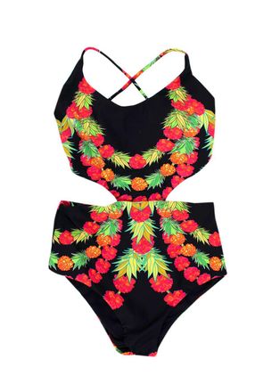 Mara Hoffman Floral Cut-Out Swimsuit Size S