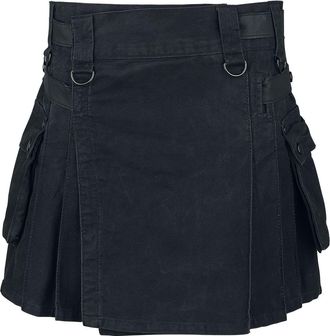 Black Premium by EMP Forplay Kilt Frauen Kurzer Rock schwarz XXL 100% Baumwolle Basics, Casual Wear, Festival