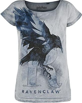 Harry Potter Femme T-Shirt Manches Courtes Bleu XL 100% Coton Regular/Coupe Standard