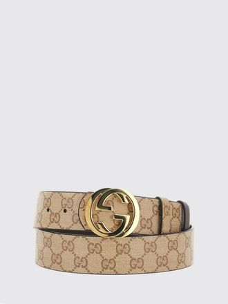 Gucci Ceinture r&eacute;versible en cuir et m&eacute;lange de coton avec boucle Monogramme GG